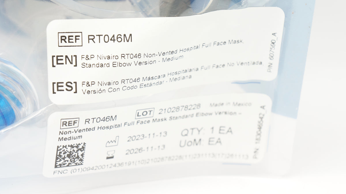 Fisher&Paykel RT046M Nivairo Non-Vented Hospital Full Face Mask, Mediu ...