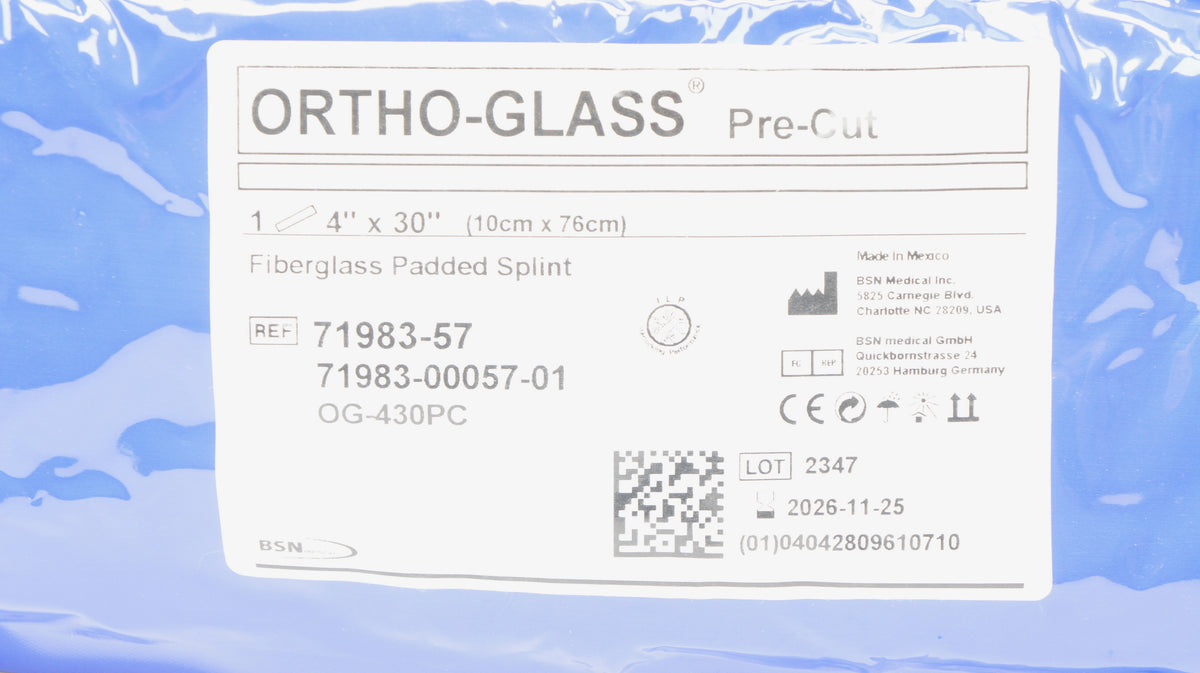 BSN Medical 71983-57 Ortho-Glass Pre-Cut Fiberglass padded Splint 4 x ...