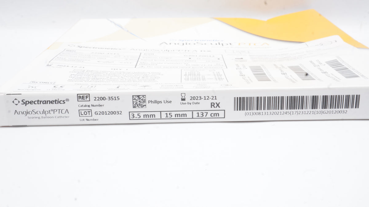 Spectranetics 2200-3515 AngioSculpt Scrolling Balloon Cath. 137cm x 3 ...