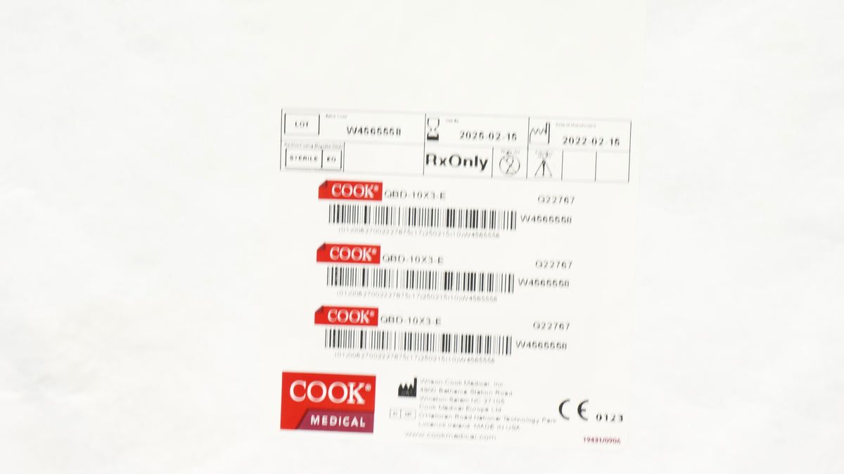 Cook Medical G22767 Quantum TTC Biliary Balloon Dilator 10mm x 3cm ...