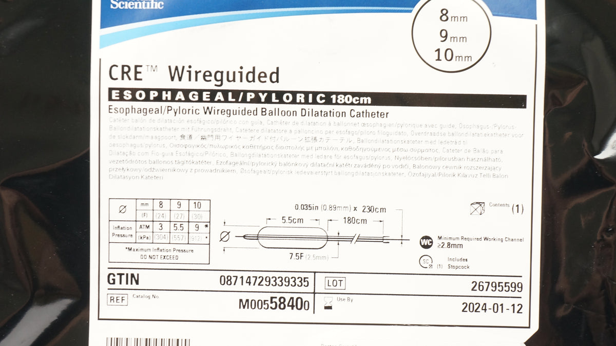 Boston Scientific M00558400 CRE Wireguided Balloon Dilatation Cath. 8 ...