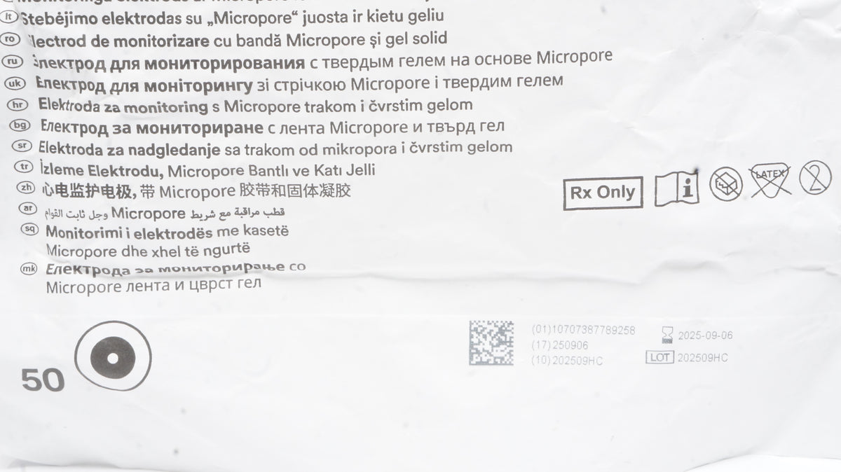 3M 2248-50 Red Dot Monitoring Electrode w/Micropore Tape&Solid Gel - P ...