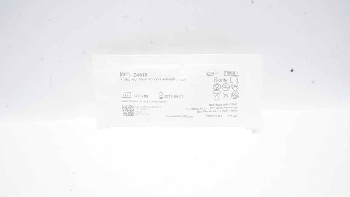 ICU Medical B4018 4-Way High Flow Stopcock W/Rotating Luer – Imedicsales