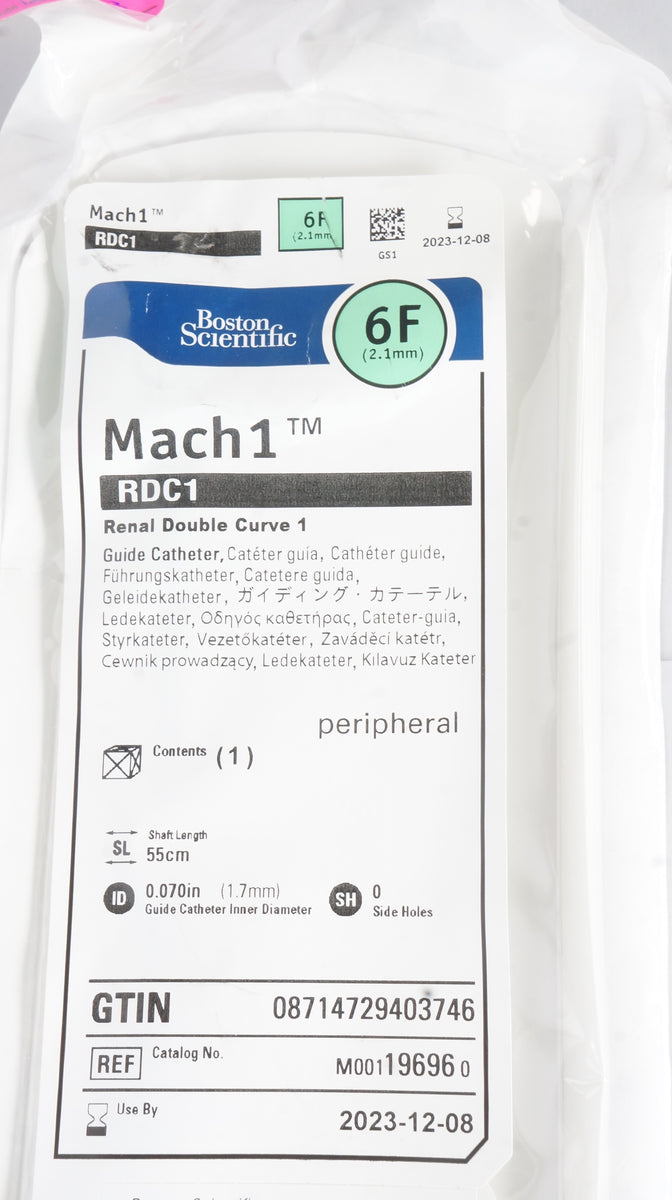 Boston Scientific 19696 Mach 1 RDC1 Renal Double Curve 1, Guide Cath ...