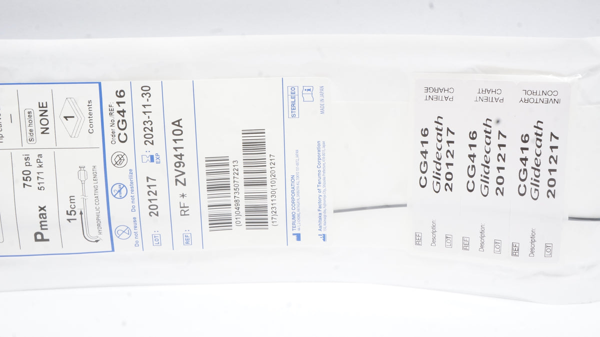 Terumo ZV94110A Radifocus Glidecath Angiographic Cath. 4Fr. x 0.038inc ...