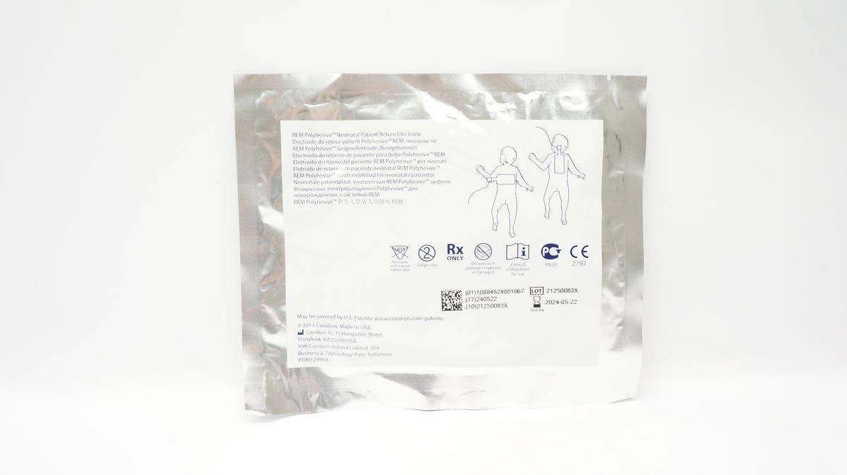 Covidien E7512 Valleylab REM Polyhesive Neonatal Return Electrode 1-6 ...