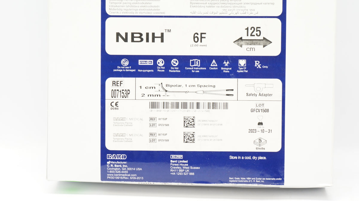 Bard 007153P Temporary Pacing Electrode Catheter, 6F x 125cm (x) - Box ...