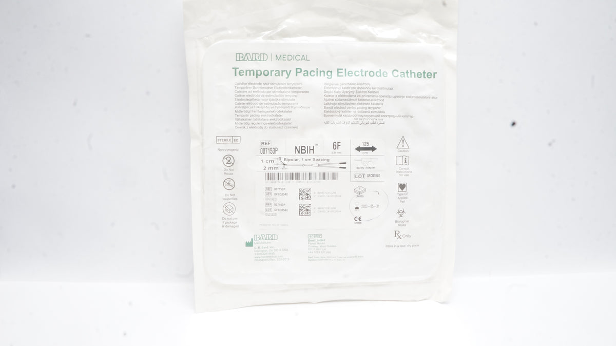 Bard 007153P Temporary Pacing Electrode Catheter, 6F x 125cm (x ...