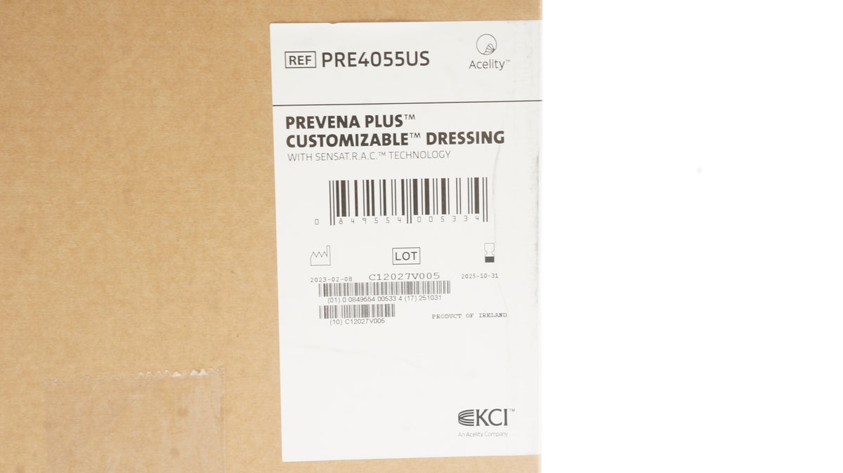 KCI PRE4055US PREVENA PLUS CUSTOMIZABLE Dressing Kit - Box of 5 ...