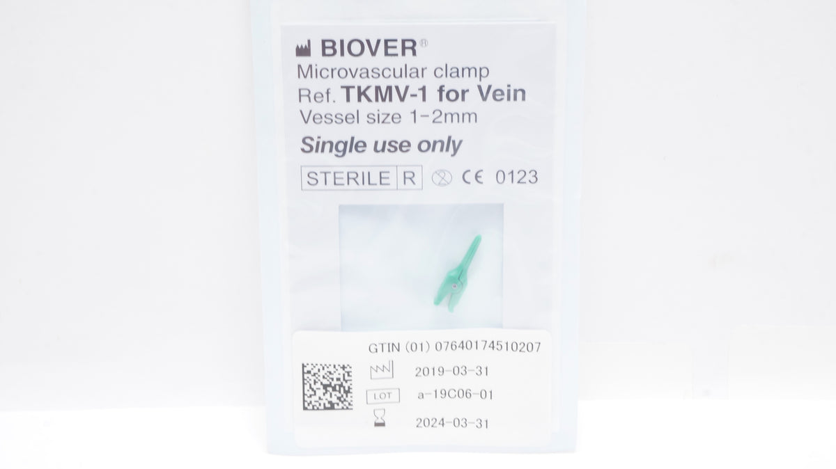BIOVER TKMV-1 for Vein Microvascular Clamp, Vessel Size 1-2mm (x ...