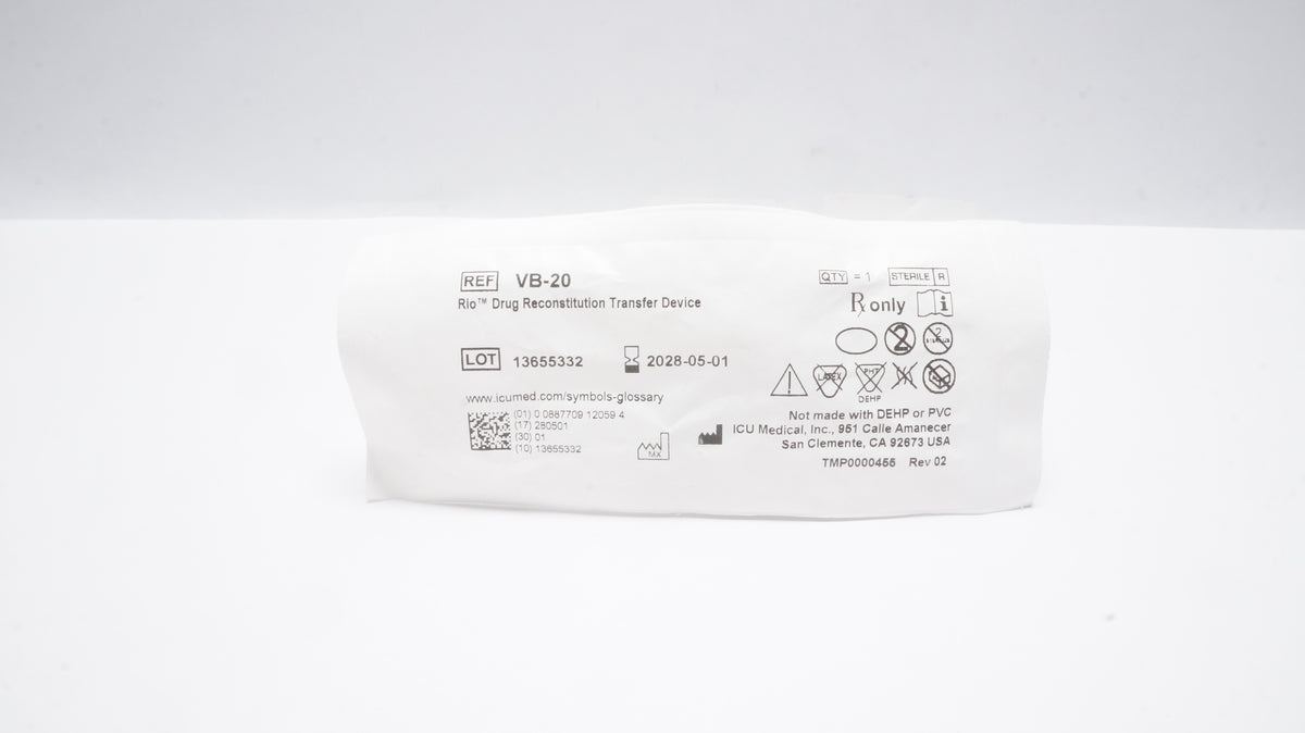 ICU Medical VB-20 Rio Drug Reconstitution Transfer Device – Imedicsales