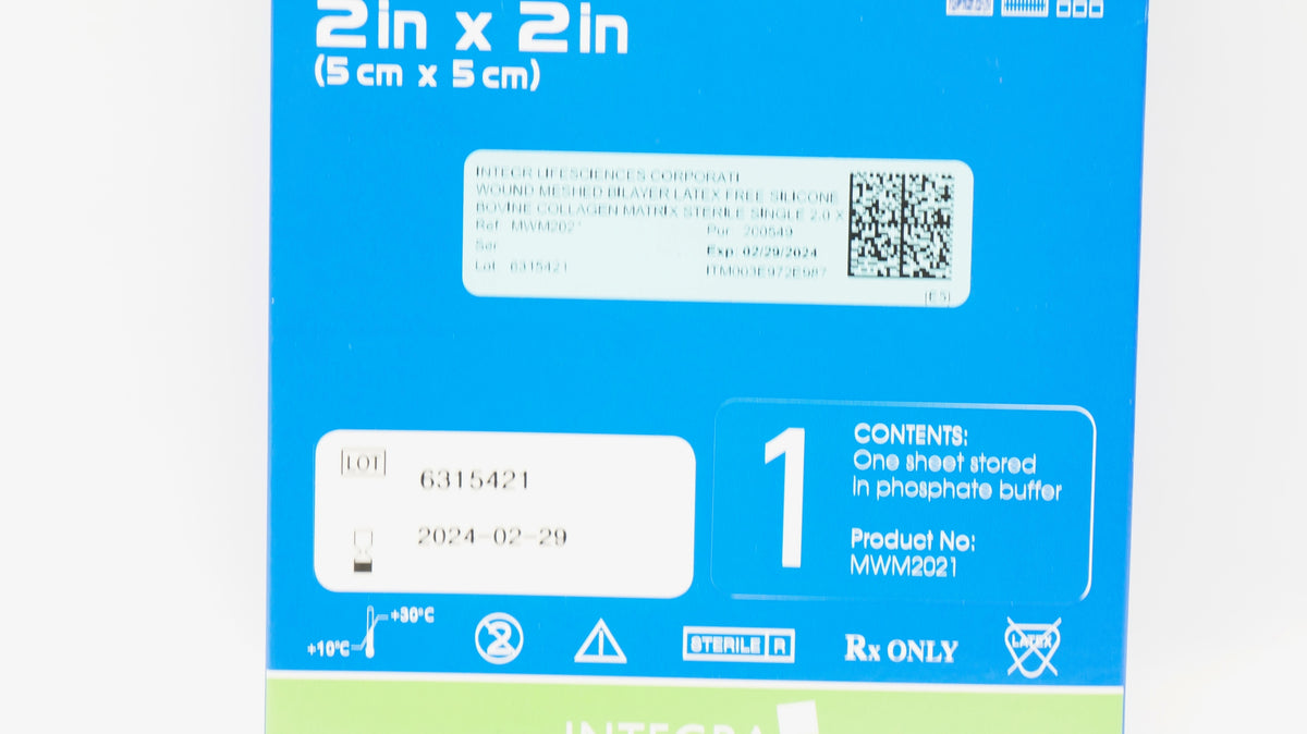 Integra MWM2021 Meshed Bilayer Wound Matrix 2 inch x 2 inch (x ...