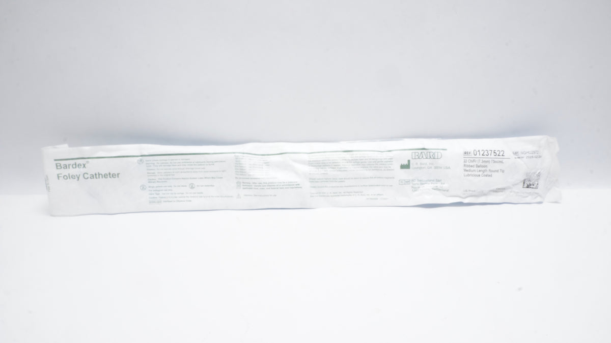 Bard 01237522 Bardex Foley Cath. 22Ch/Fr Ribbed Balloon 75cc/mL ...