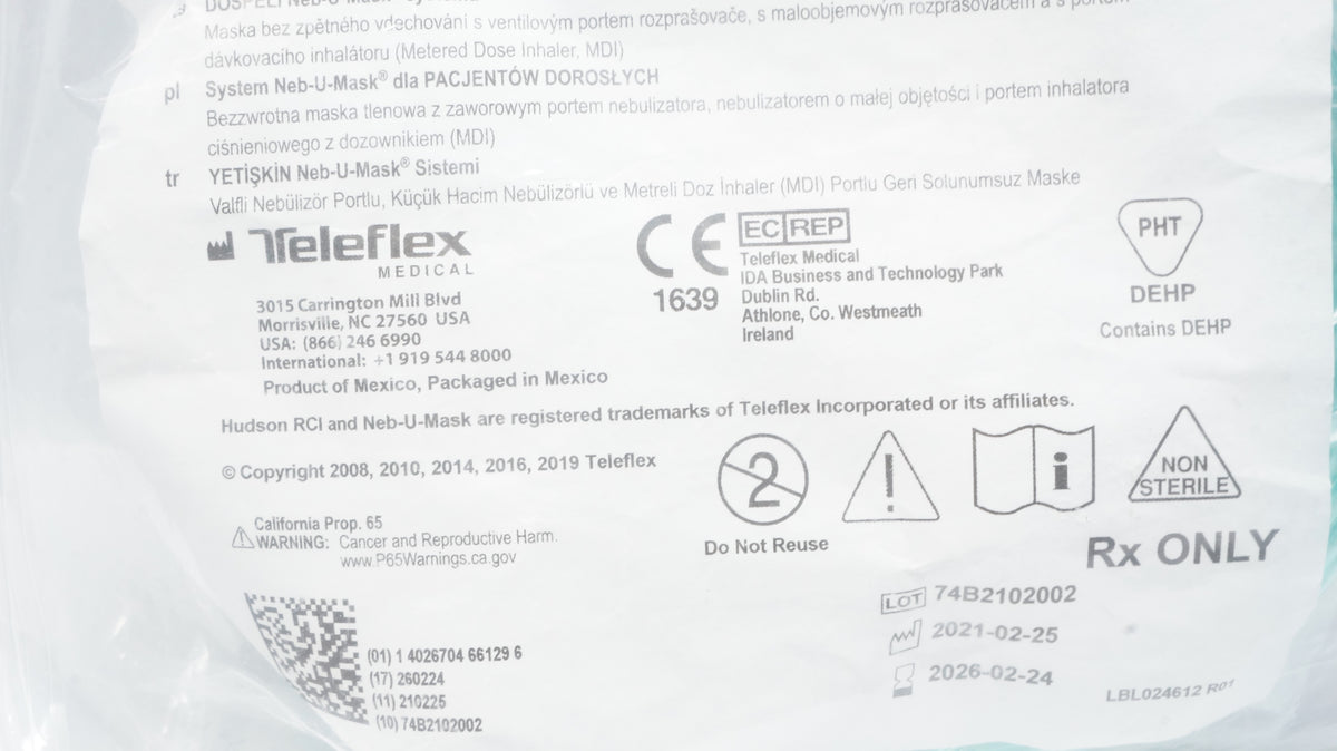 Teleflex 1895 Hudson RCI Adult Neb-U-Mask System – Imedicsales