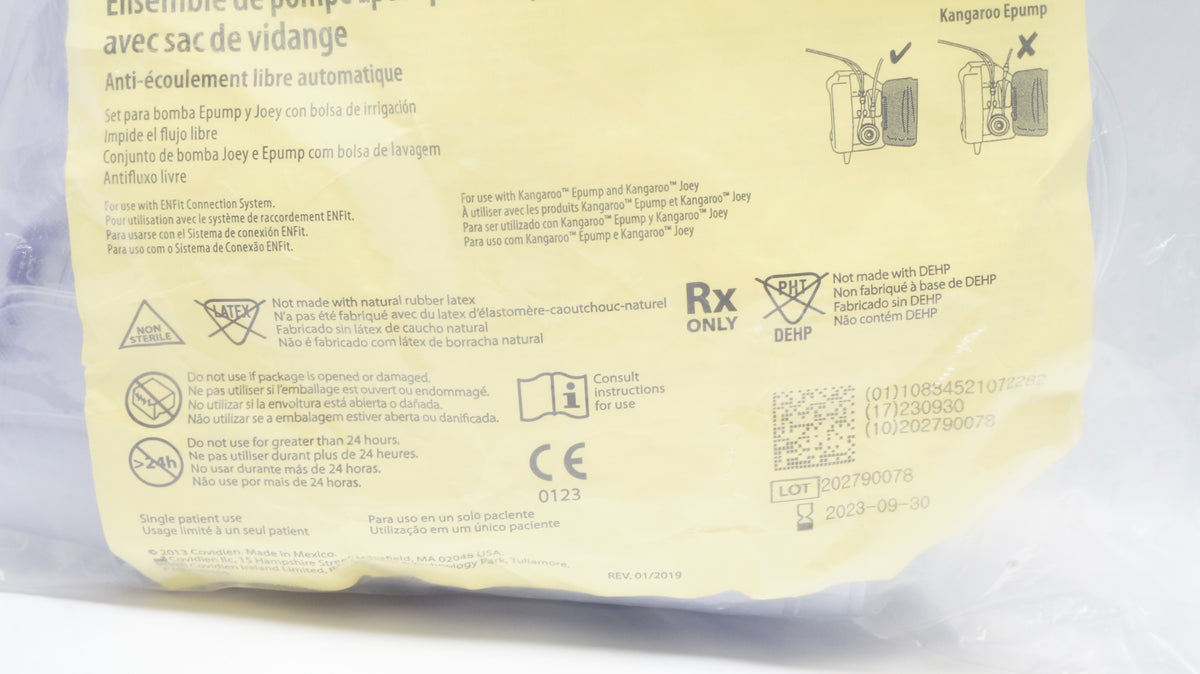 Covidien 674668 Kangaroo Pump & Joey Pump Set W/Flush Bag 500ml (x ...