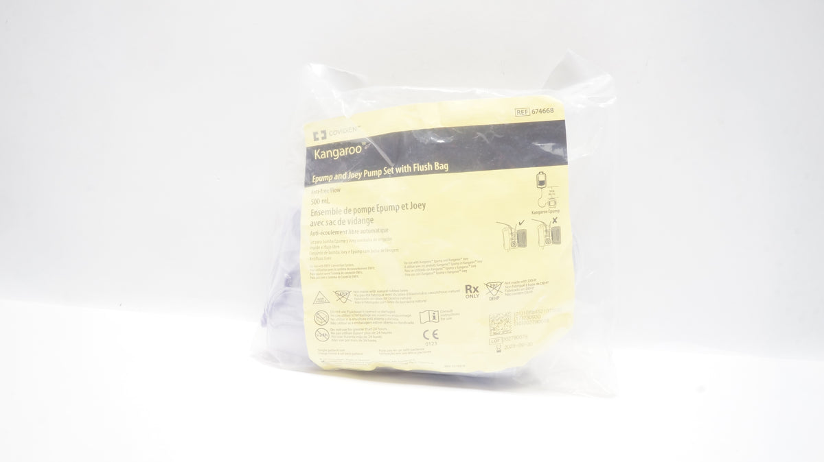 Covidien 674668 Kangaroo Pump & Joey Pump Set W/Flush Bag 500ml (x ...