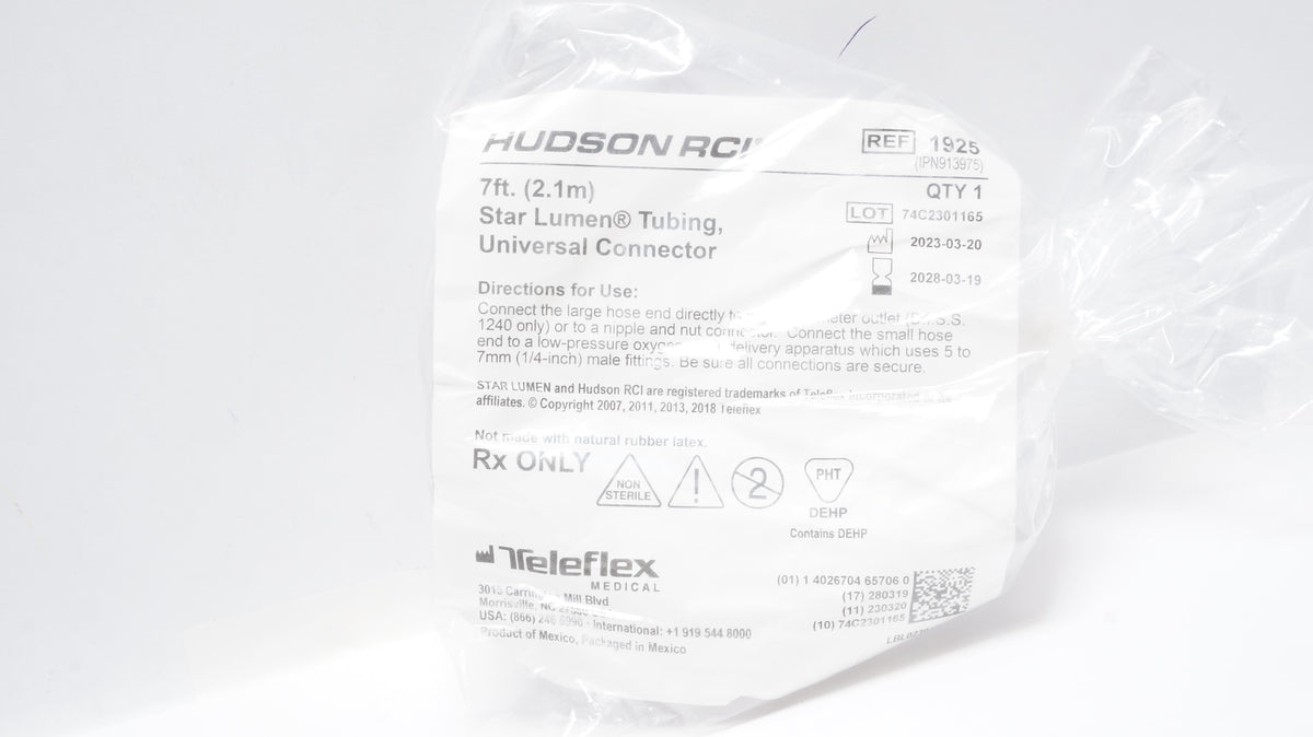 Teleflex 1925 Hudson RCI Star Lumen Tubing, Universal Connector, 7Ft ...