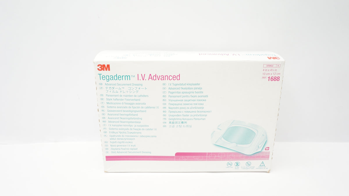 3M 1688 Tegaderm I. V. Advanced Securement Dressing 4inch x 4-3/4inch ...