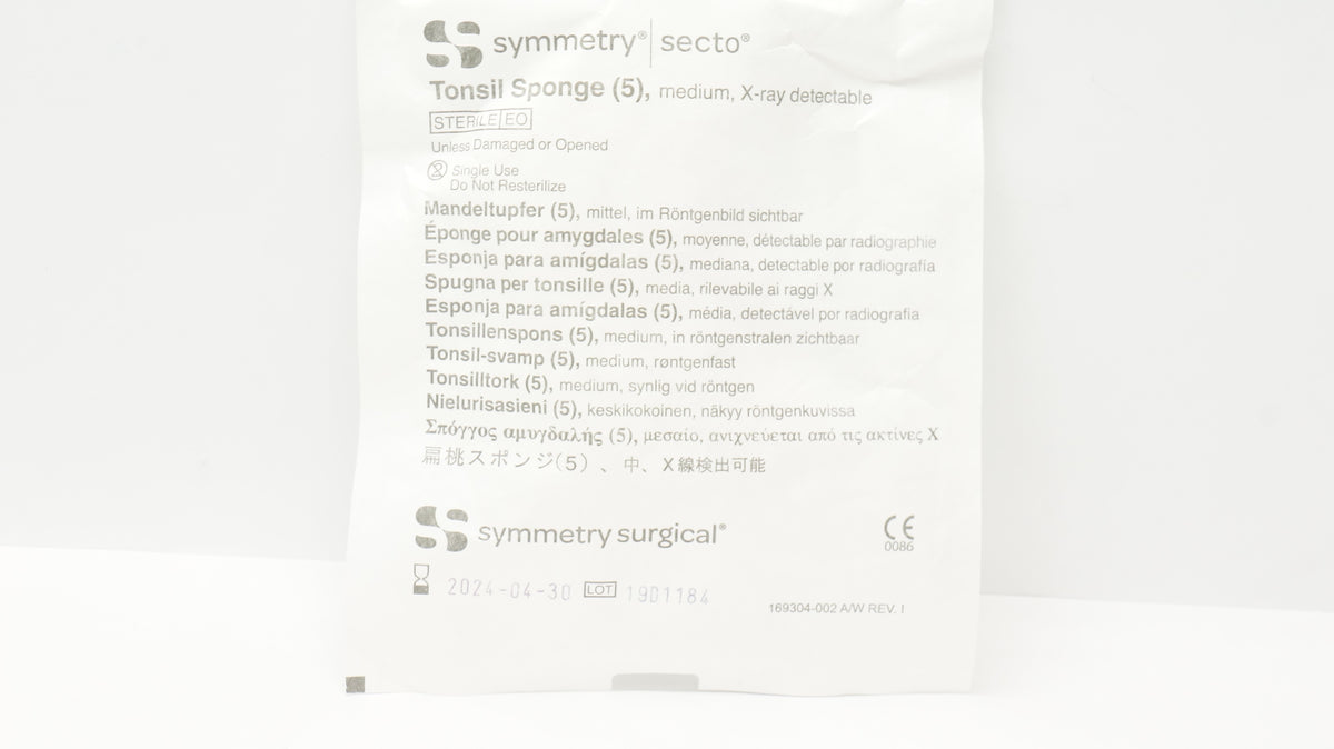 Symmetry 81-1011 Secto Tonsil Sponge Medium, X-Ray Detectable (x) - Pa ...