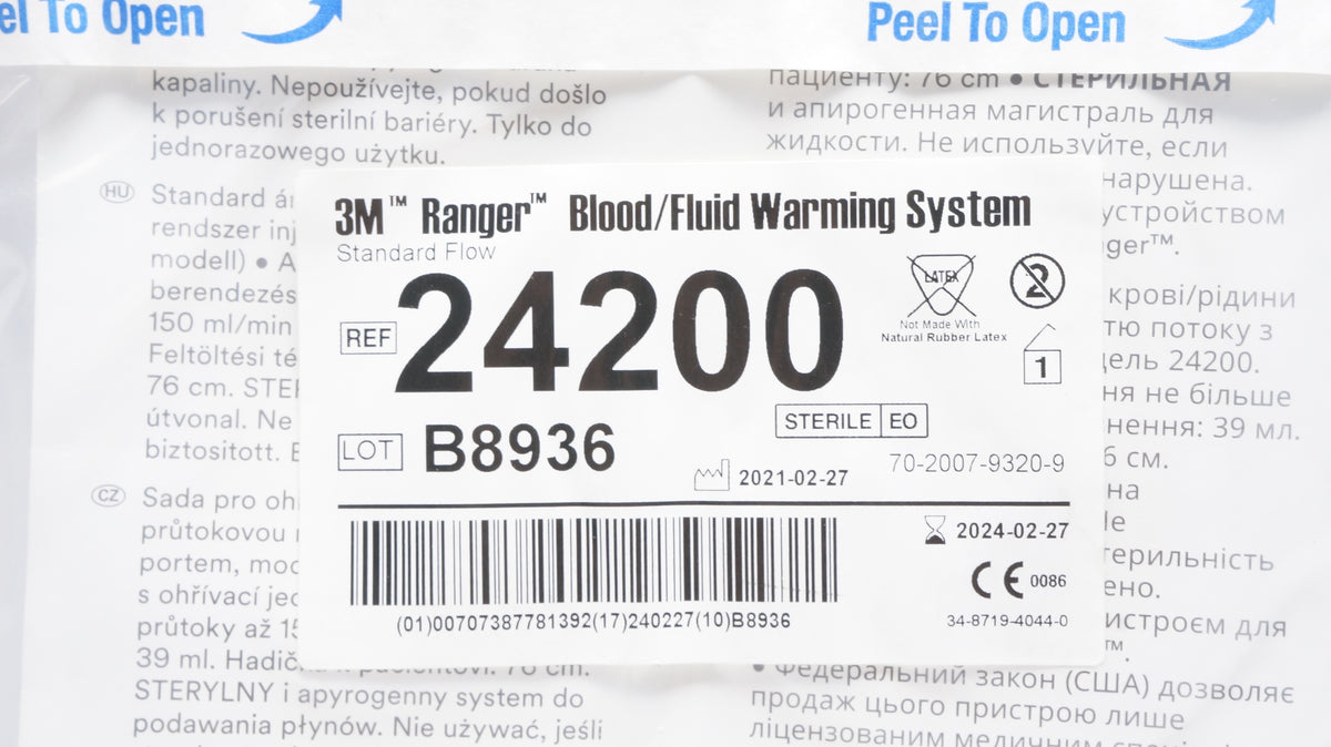 3M 24200 Ranger Standard Flow Blood/Fluid Warming System Sterile (x ...