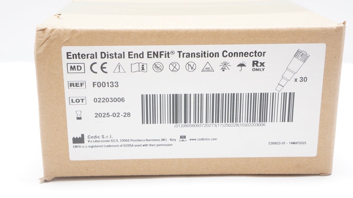 Cedic F00133 Enteral Distal End ENFit Transition Connector - Box of 30 ...