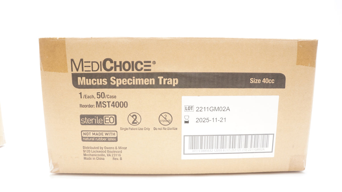 MediChoice MST4000 Mucus Specimen Trap, Size 40cc - Case of 50 ...