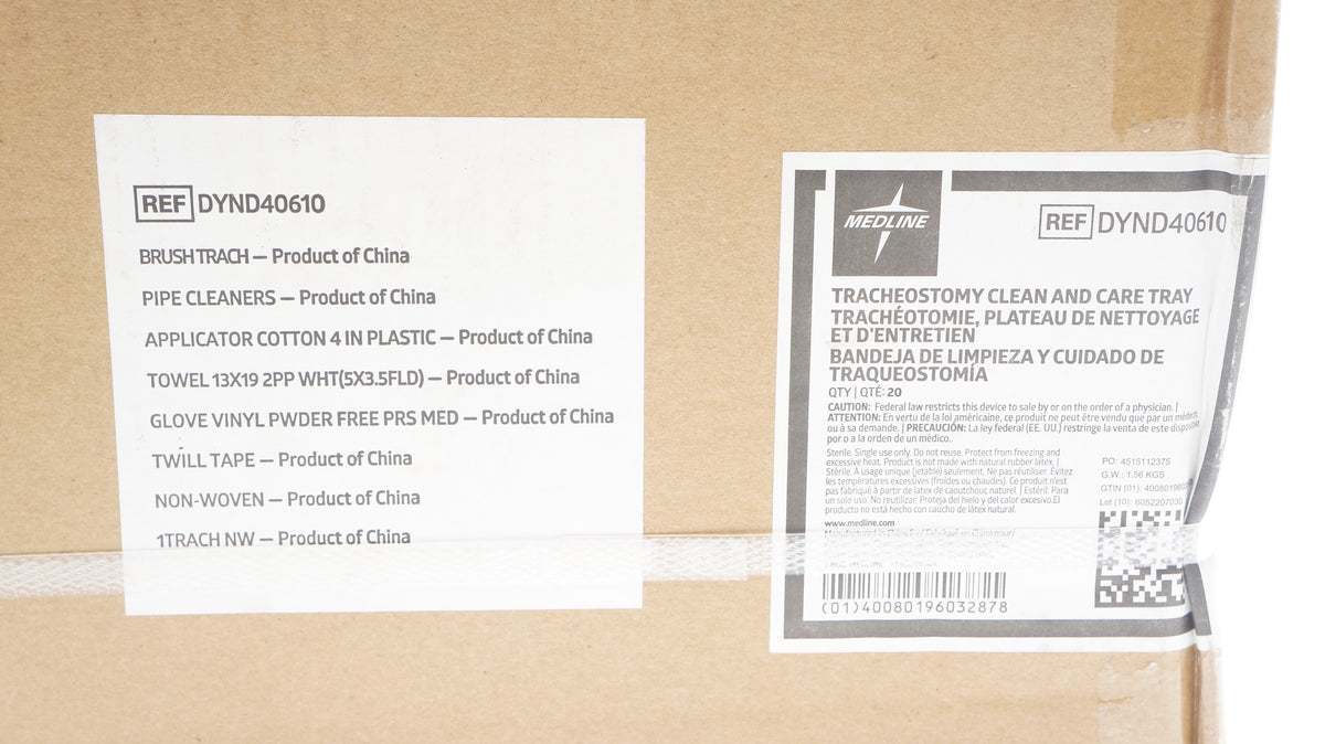 Medline DYND40610 Tracheostomy Clean and Care Tray - Box of 20 ...