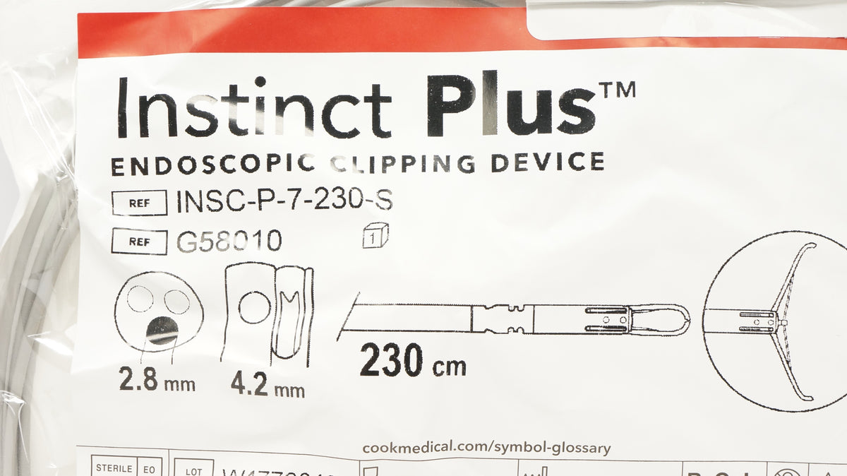 Cook Medical G58010 Instinct Plus Endoscopic Clipping Device 230cm x 2 ...