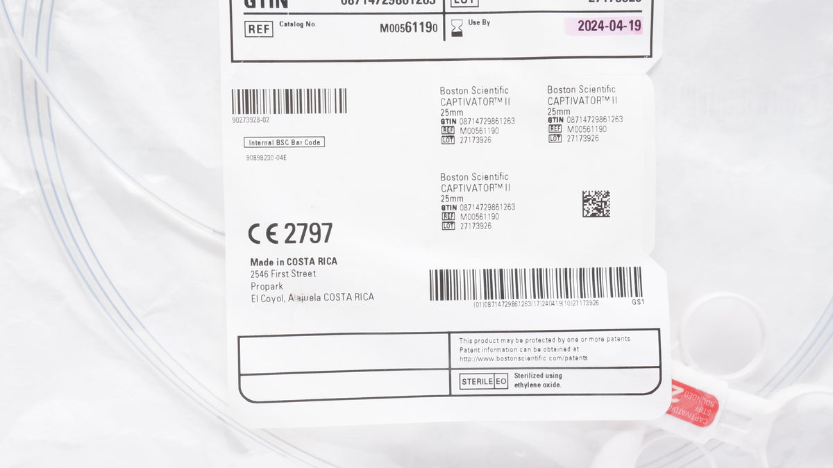 Boston Scientific M00561190 Captivator Single-Use Polypectomy Snare 25 ...