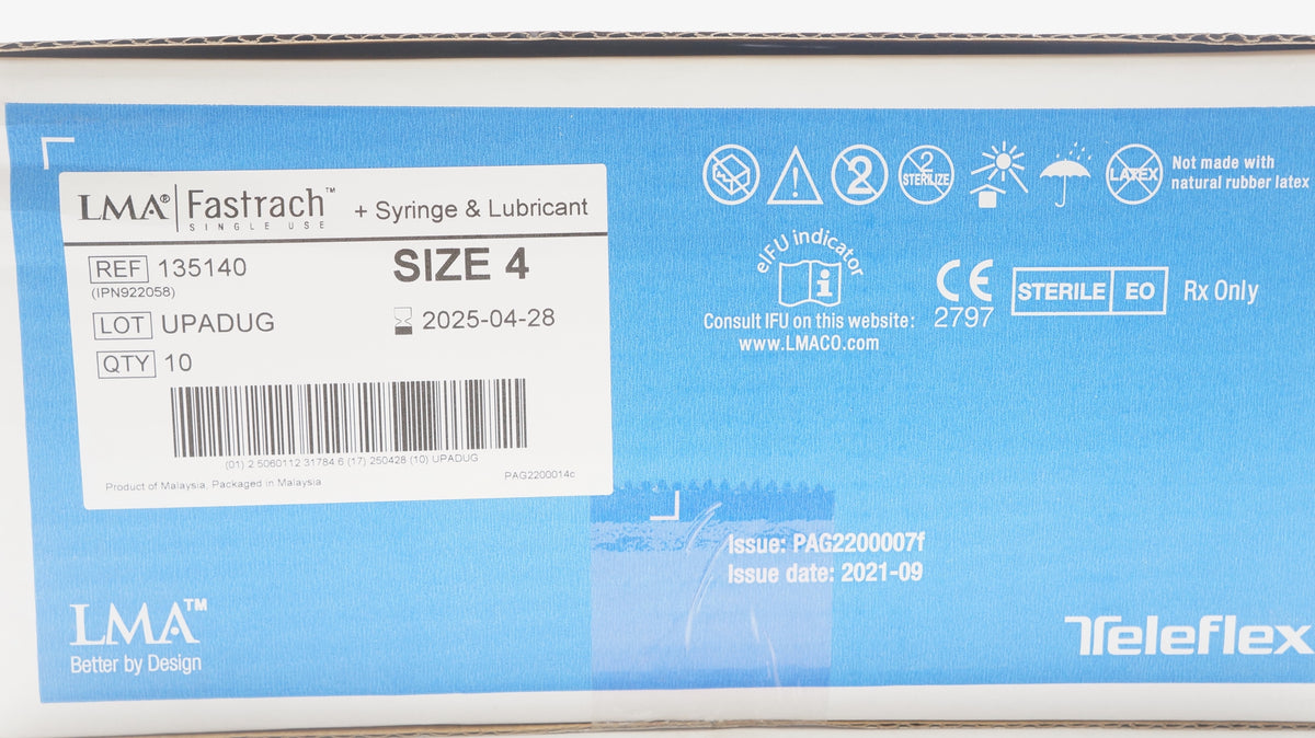Teleflex 135140 LMA Laryngeal Mask Airway+Syringe & Lubricant Size 4 ...