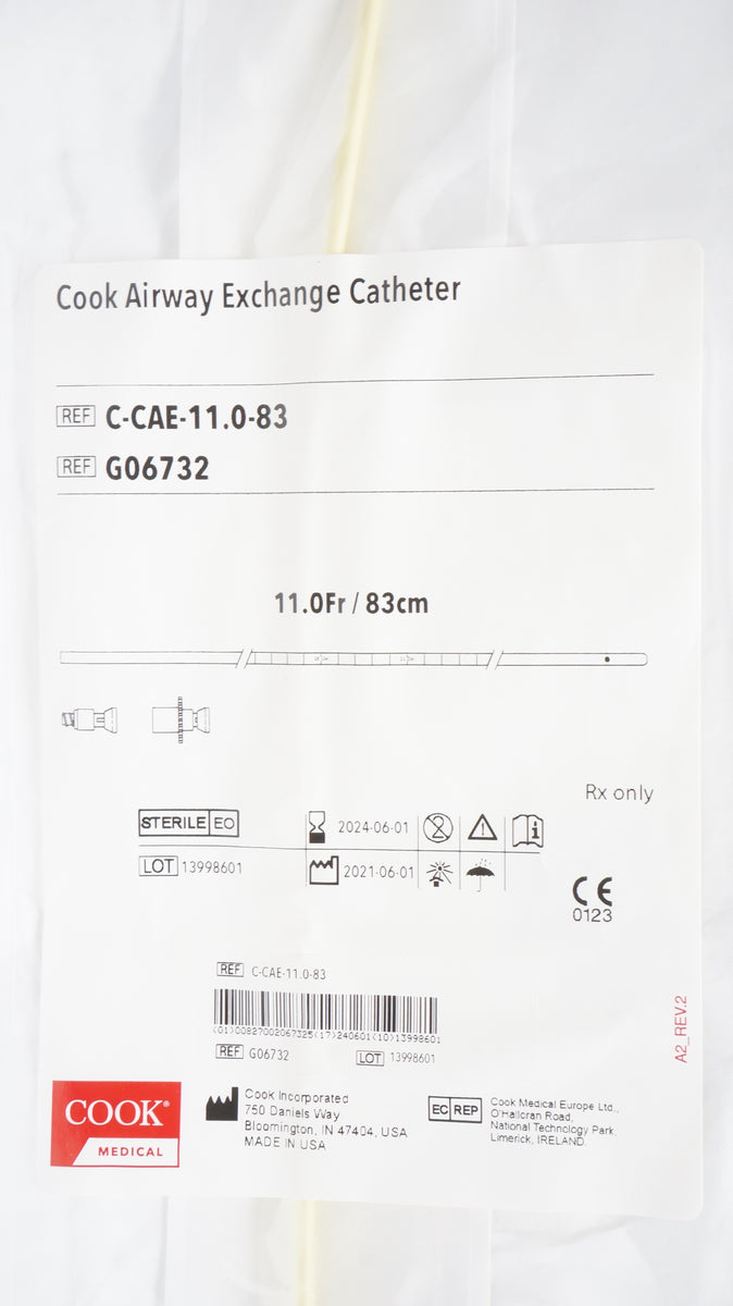 Cook Medical G06732 Cook Airway Exchange Cath. 11.0Fr x 83cm (x ...