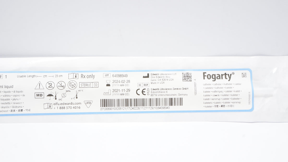 Edwards Lifesciences 410236FP Fogarty Biliary Balloon Probe Cath. 6F x ...