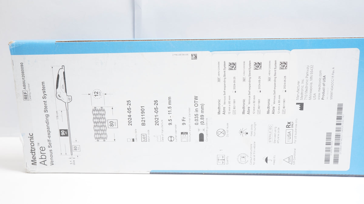 Medtronic AB9U12080090 Abre Venous Self-expening Stent System 9Fr,90cm ...