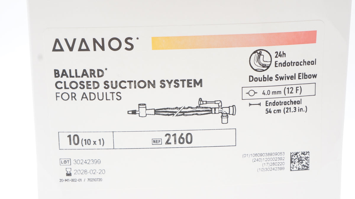Avanos 2160 Ballard Closed Suction System Adults 12F x 21.3inch - Box ...