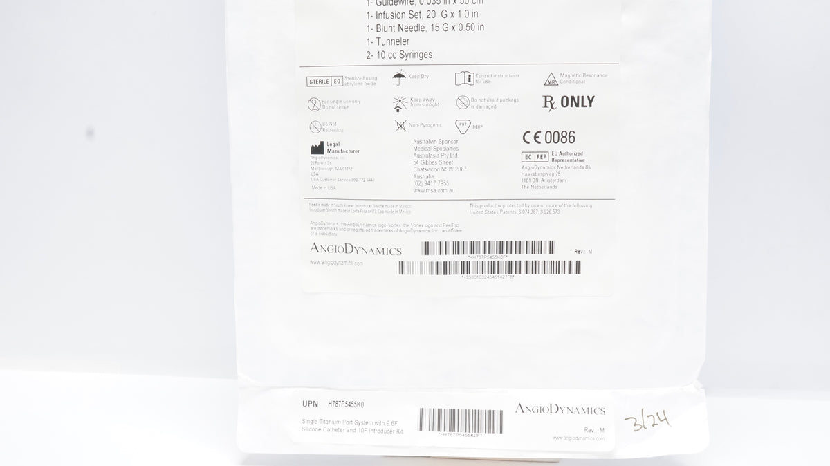 AngioDynamics P5455K Vortex Port System w/9.6F Cath. & 10F Introducer ...