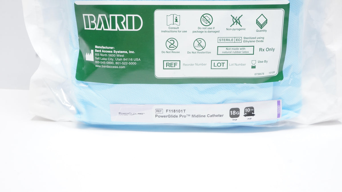 Bard F118101T PowerGlide Pro Midline Cath. 18G x 10cm (x) – Imedicsales