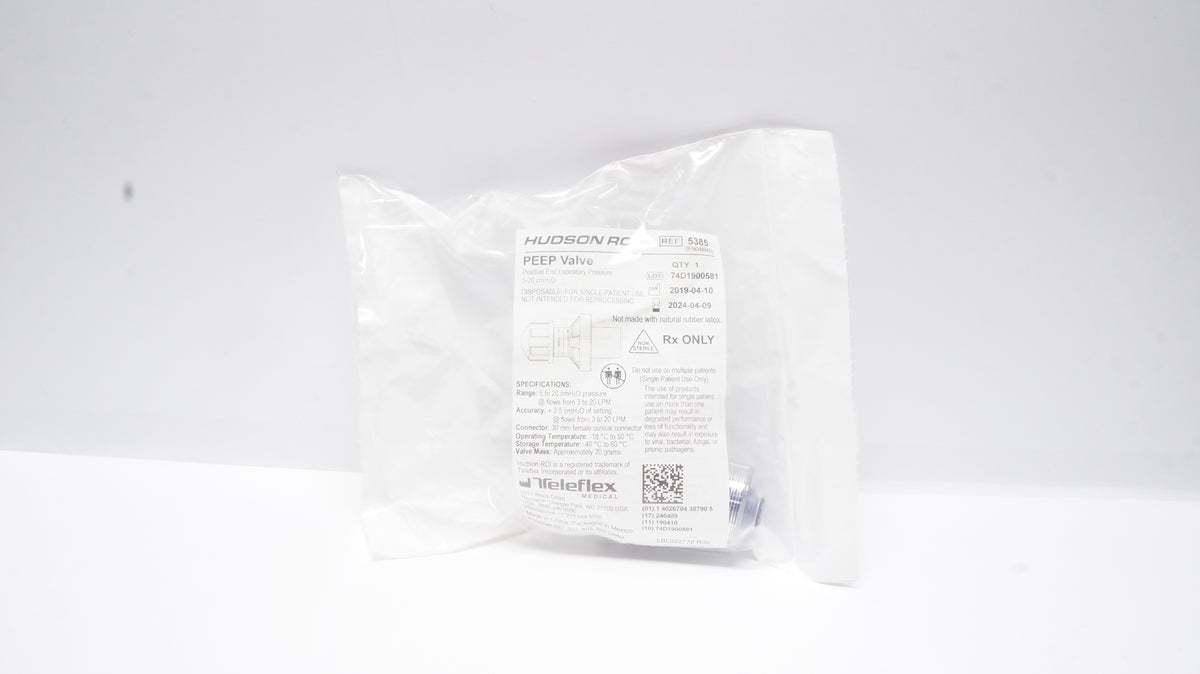 Teleflex 5385 Hudson RCI Peep Valve Positive End Expiratory Pressure 5 ...