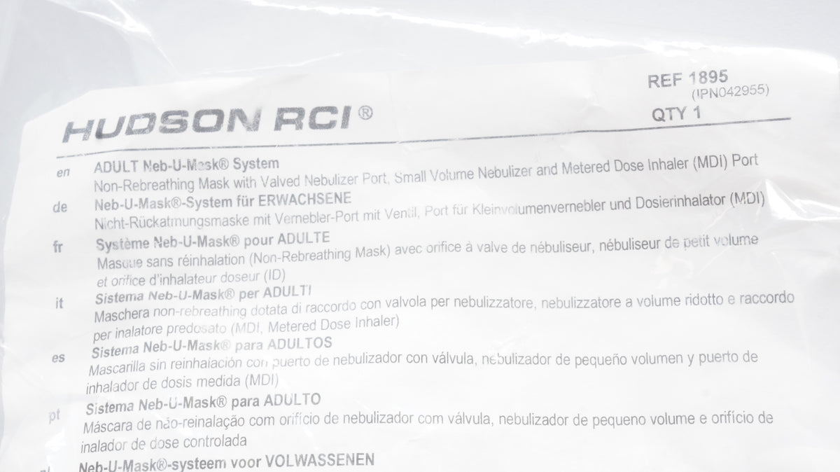 Teleflex 1895 Hudson RCI Adult Neb-U-Mask System w/Valved Nebulizer Po ...