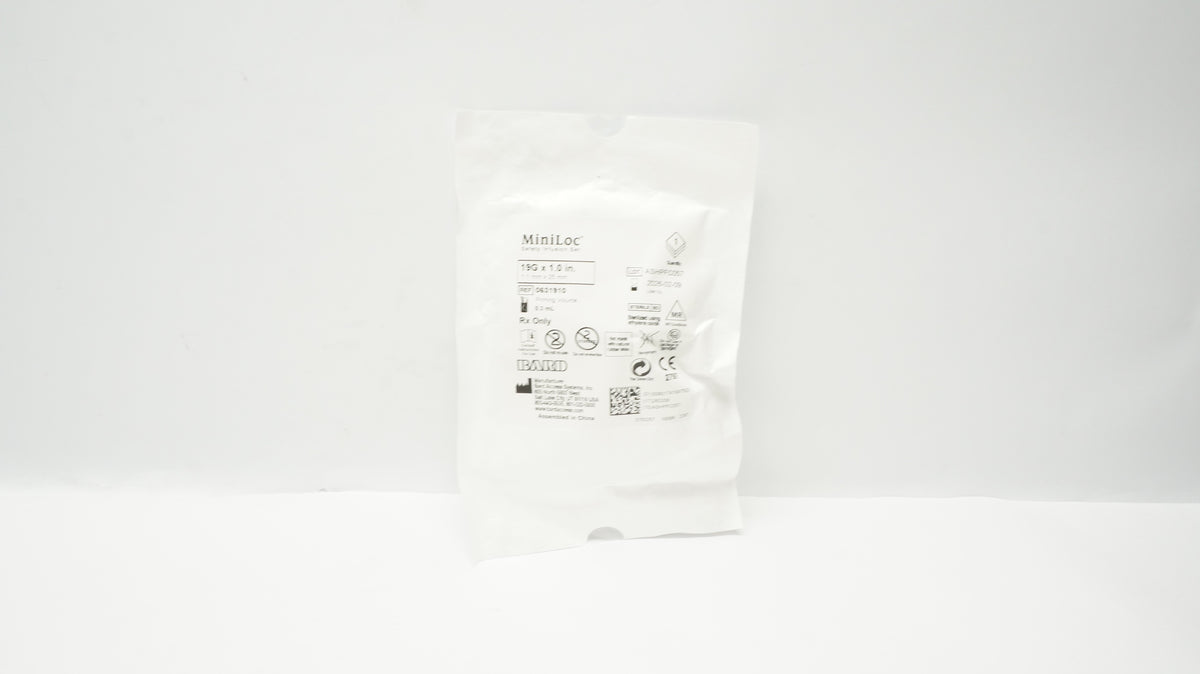 Bard 0631910 Miniloc Safety Infusion Set 19G x 1.0inch Priming Volume ...