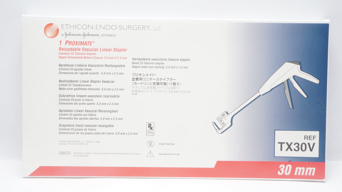 Ethicon TX30V 1 Proximate Reloadable Vascular Linear Stapler 30mm 3.0 ...