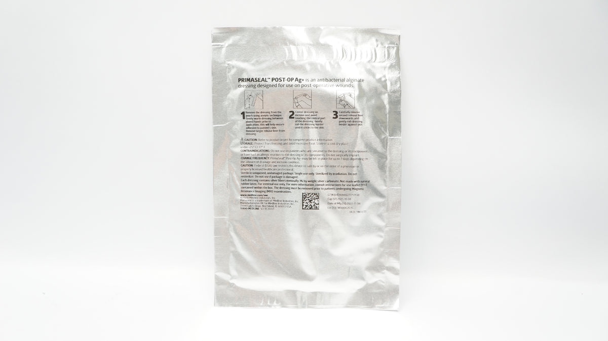 Medline MSCPS36 Primaseal Post-Op Ag+ Adhesive Border Dressing 3 1/2 x ...