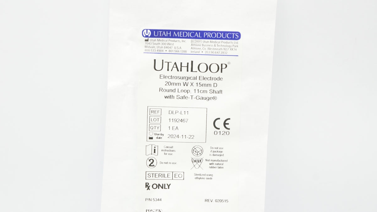 Utah Medical DLP-L11 Electrosurgical Electrode 20mm W x 15mm D Round L ...