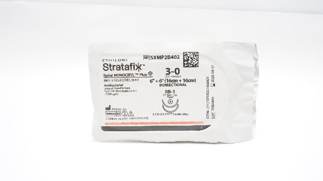 Ethicon SXMP2B402 3-0 Stratafix Spiral Monocryl + 6In + 6In RB-1 17mm ...
