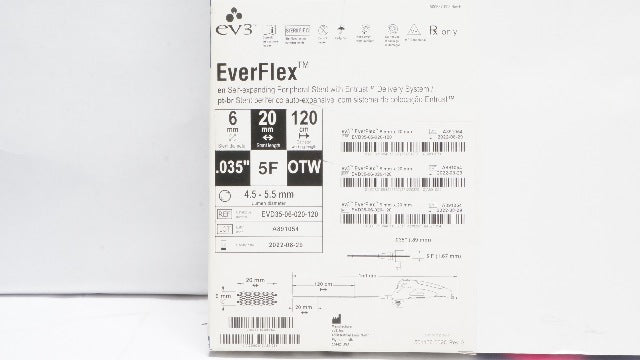 EV3 EVD35-06-020-120 EverFlex Self-Expanding Peripheral Stent .035In x ...