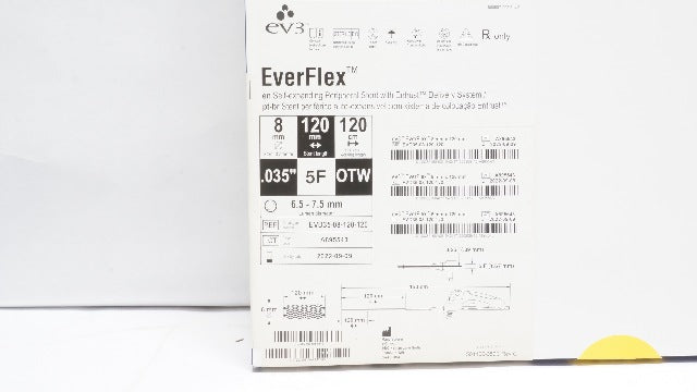 EV3 EVD35-08-120-120 EverFLex Self-Expanding Peripheral Stent .035In x ...