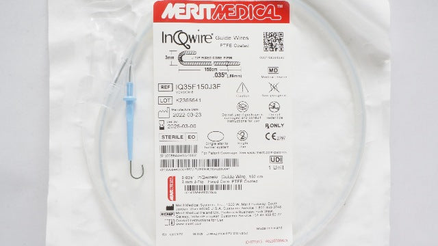 Merit Medical IQ35F150J3F InQwire Guide Wires 150cm x 3mm x .035ich(x ...