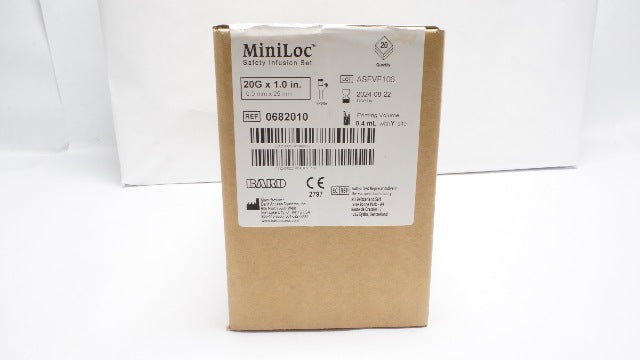 Bard 0682010 MiniLoc Safety Infusion Set 20G x 1.0 inch (x) - Box of 2 ...
