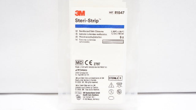 3M R1547 Steri-Strip Reinforced Skin Closures 1/2inch x 4inch - Pack o ...