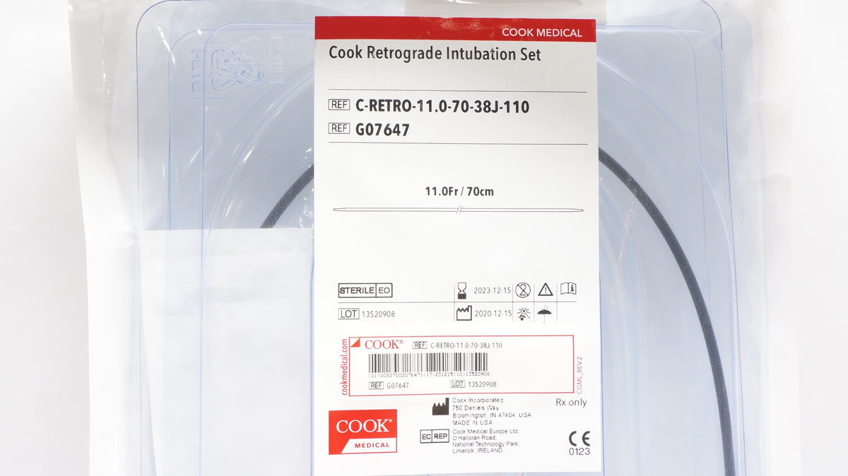 Cook Medical G07647 Retrograde Intubation Set 11.0Fr x 70cm (x ...