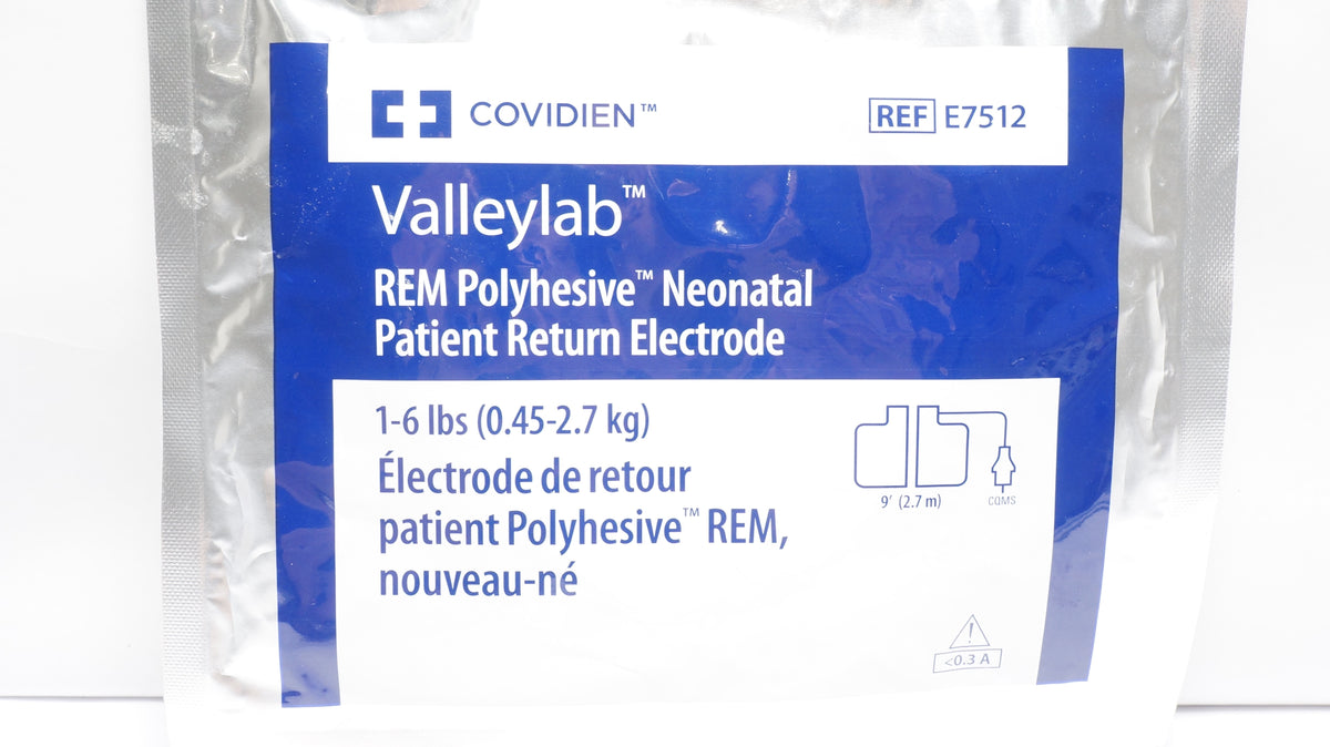 Covidien E7512 Valleylab REM Polyhesive Neonatal Return Electrode 1-6 ...